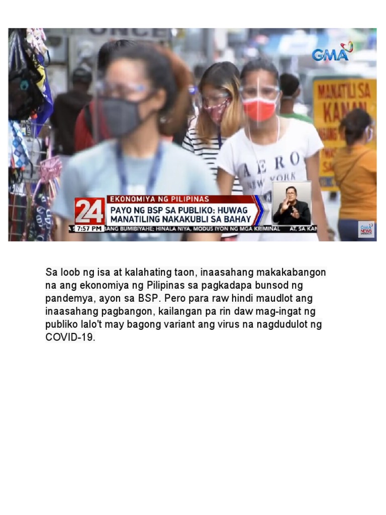 Balitang Pang Ekonomiya | PDF Balitang Pang Ekonomiya | PDF