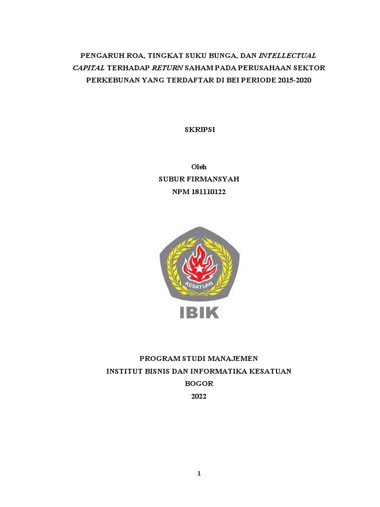 Skripsi Subur Firmansyah Ibik | PDF | Bisnis | Pengelolaan Keuangan & Uang