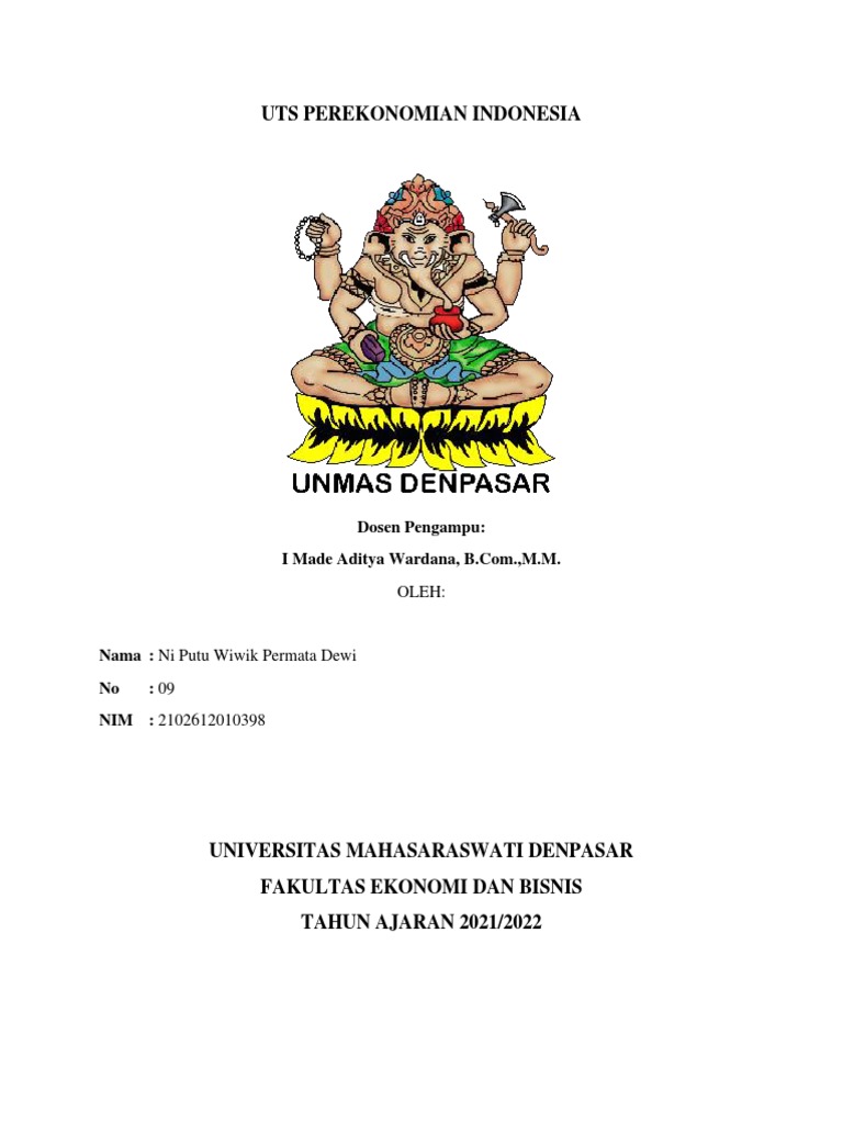 09 - Ni Putu Wiwik Permata Dewi UTS PEREKONOMIAN INDONESIA | PDF