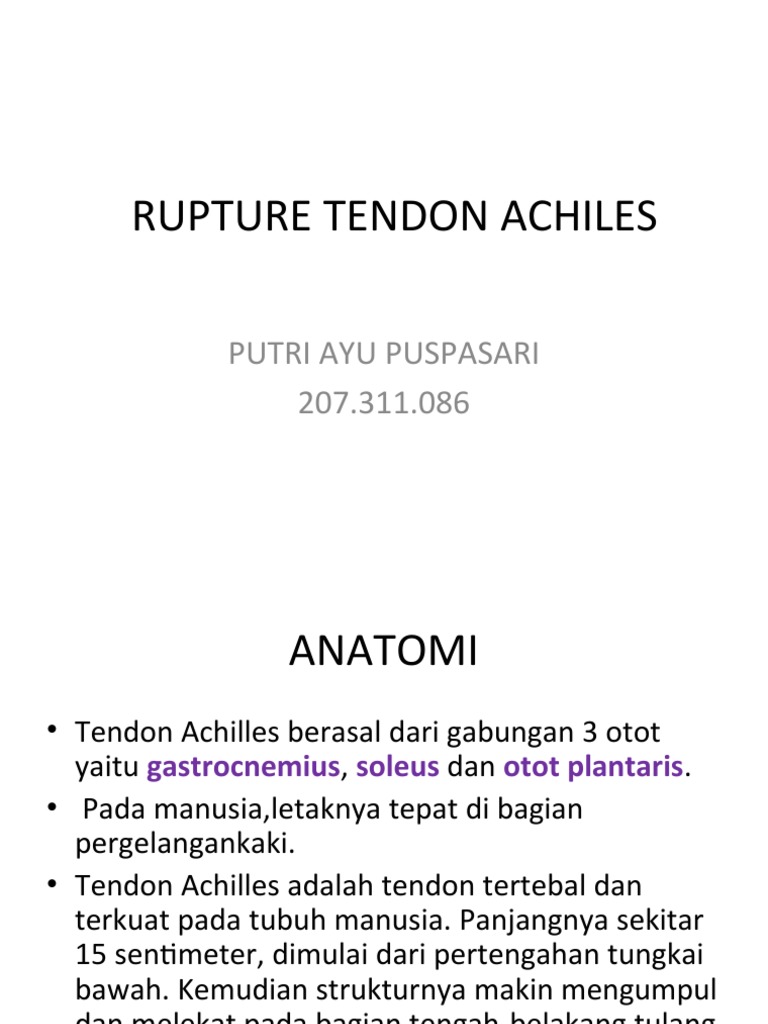 Ruptur Tendon Achilles | PDF