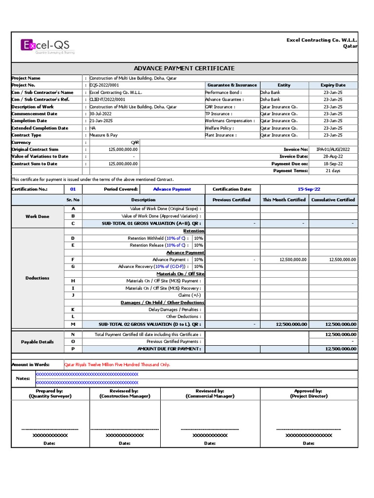 IPC - Advance Payment | PDF | Insurance | Business