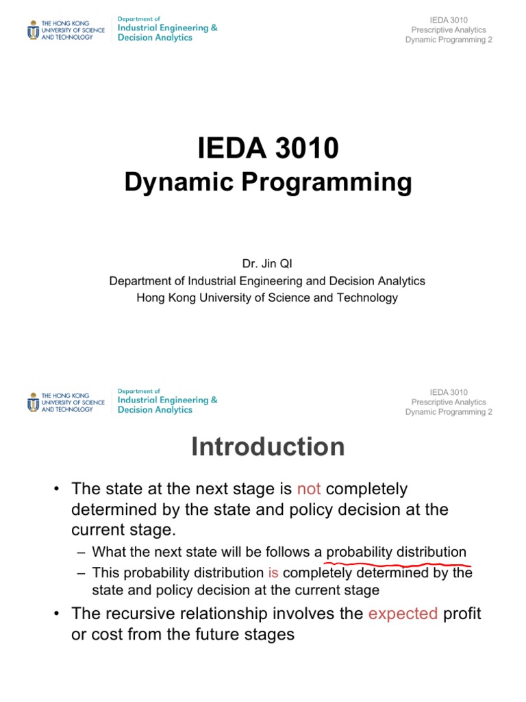 Part4 2 Stochastic Full | PDF | Dynamic Programming | Applied Mathematics
