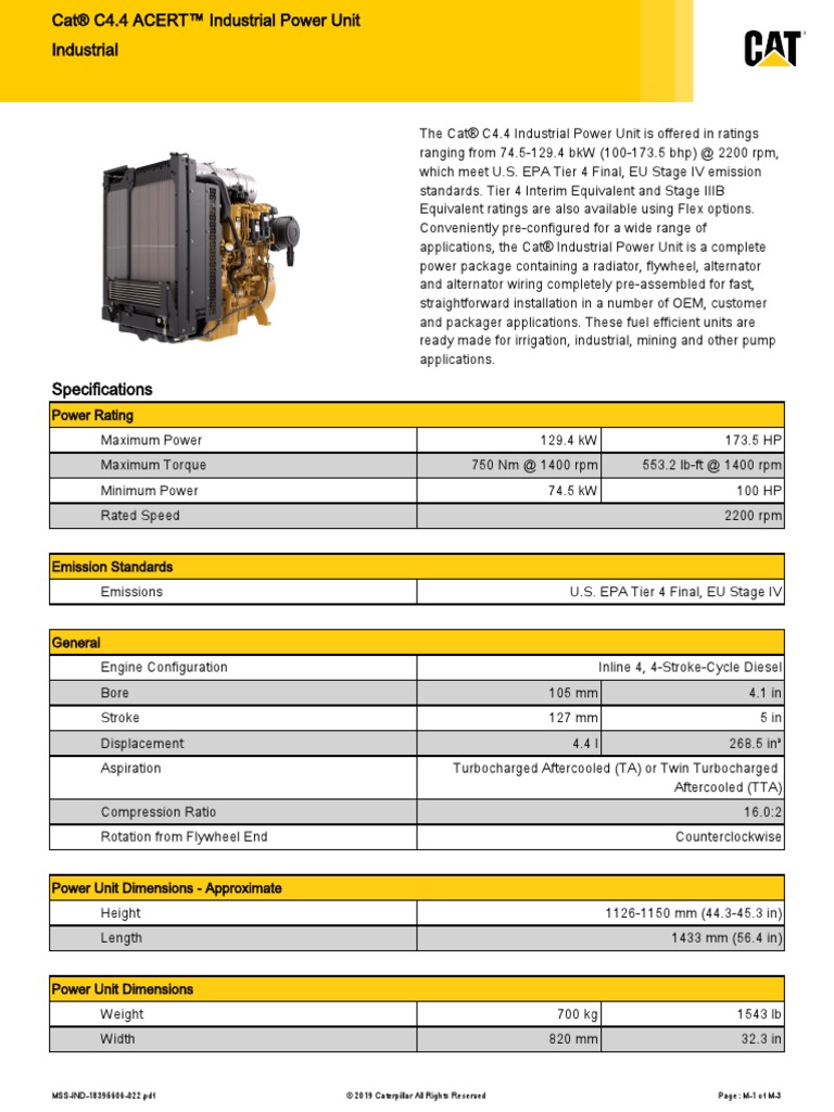 C4.4 IOPU Spec Sheet | PDF | Propulsion | Rotating Machines
