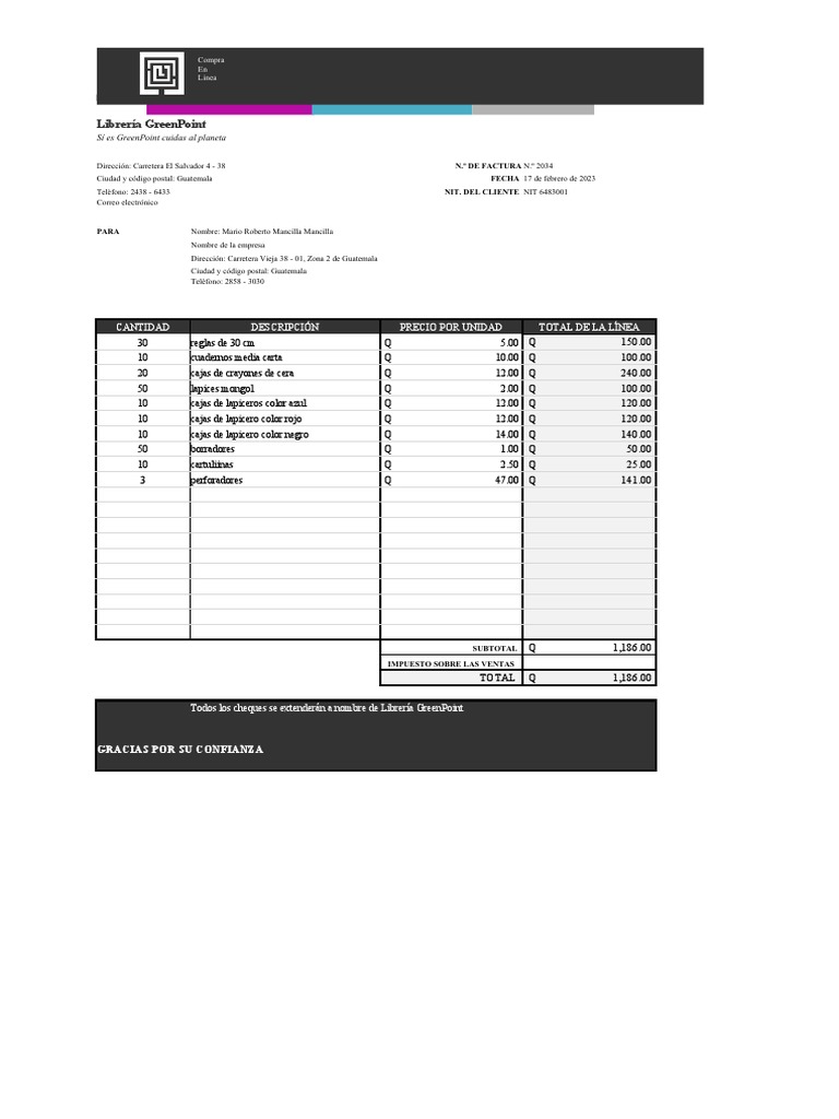 Ejemplo Factura Ordinaria y Electronica | PDF