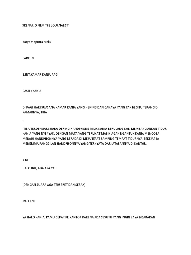SKENARIO FILM Contoh Format | PDF