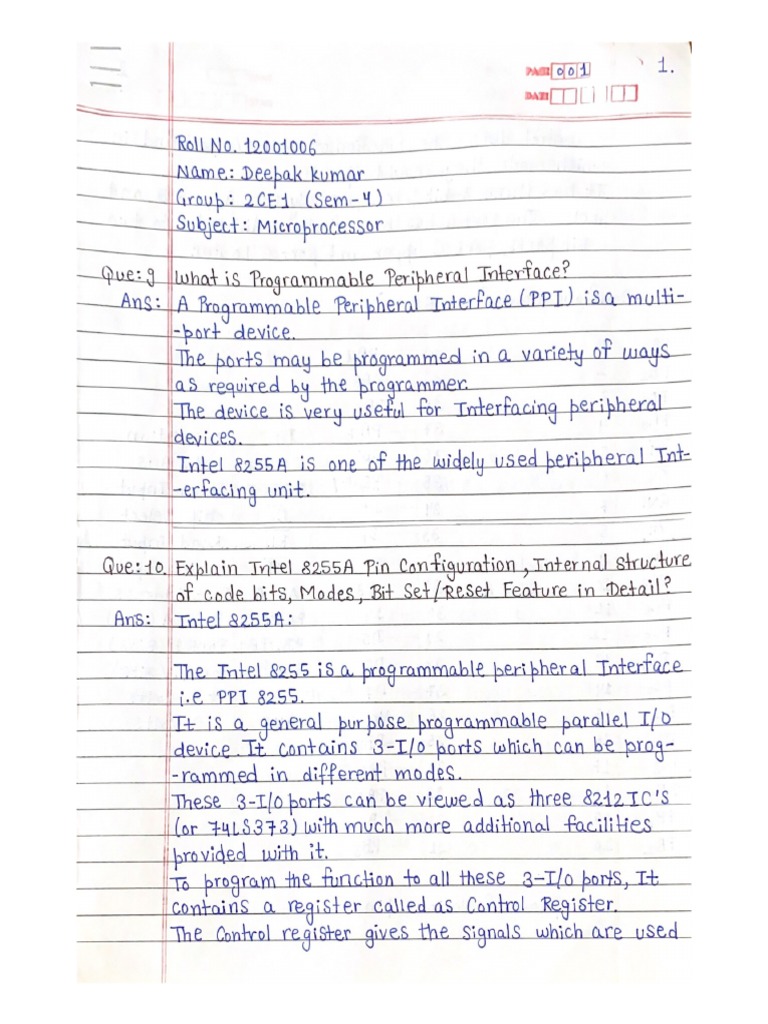 8255A Programmable Peripheral Interface - 8253 Interval Timer - 8257 ...