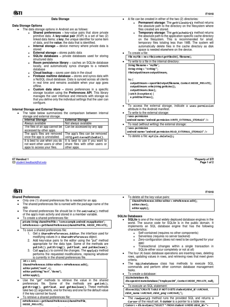 07 Handout 1 | PDF | Databases | Computer File