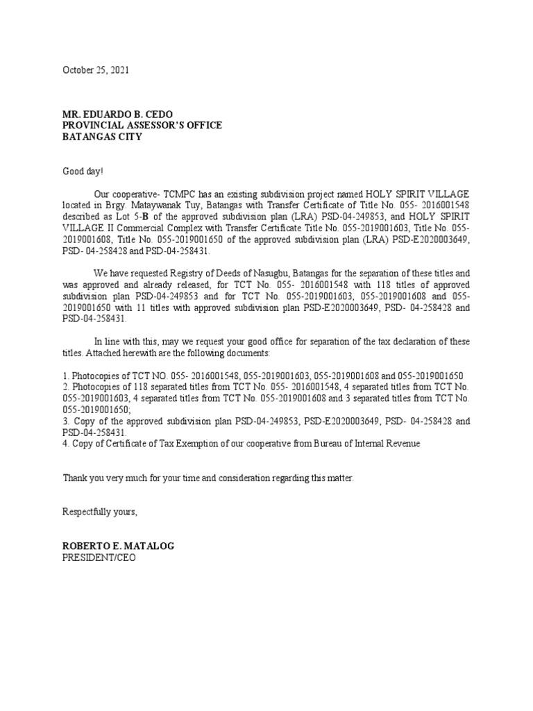 Request Letter Assesor | PDF