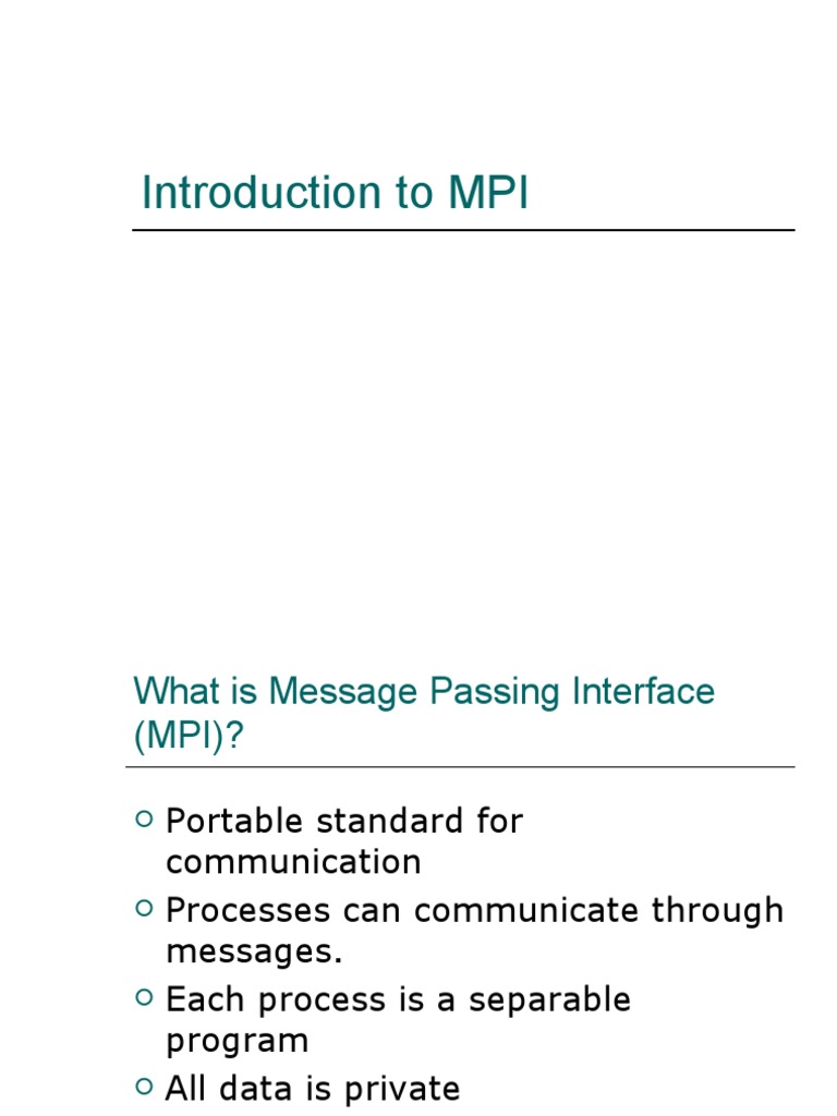 Lecture 17 Pdf Message Passing Interface Parameter Computer Programming 