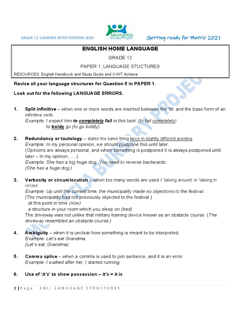 NOTES ON LANGUAGE STRUCTURES - Compressed | PDF | Grammatical Number ...