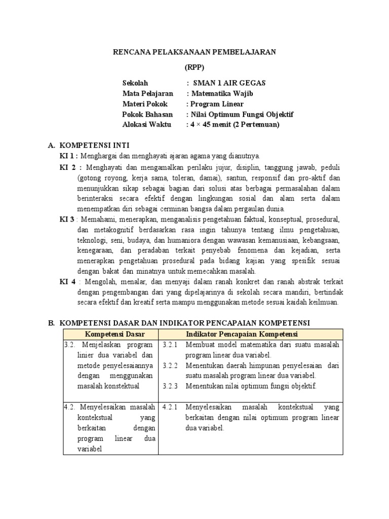 RPP 1 PJBL | PDF | Karier & Perkembangan | Seni