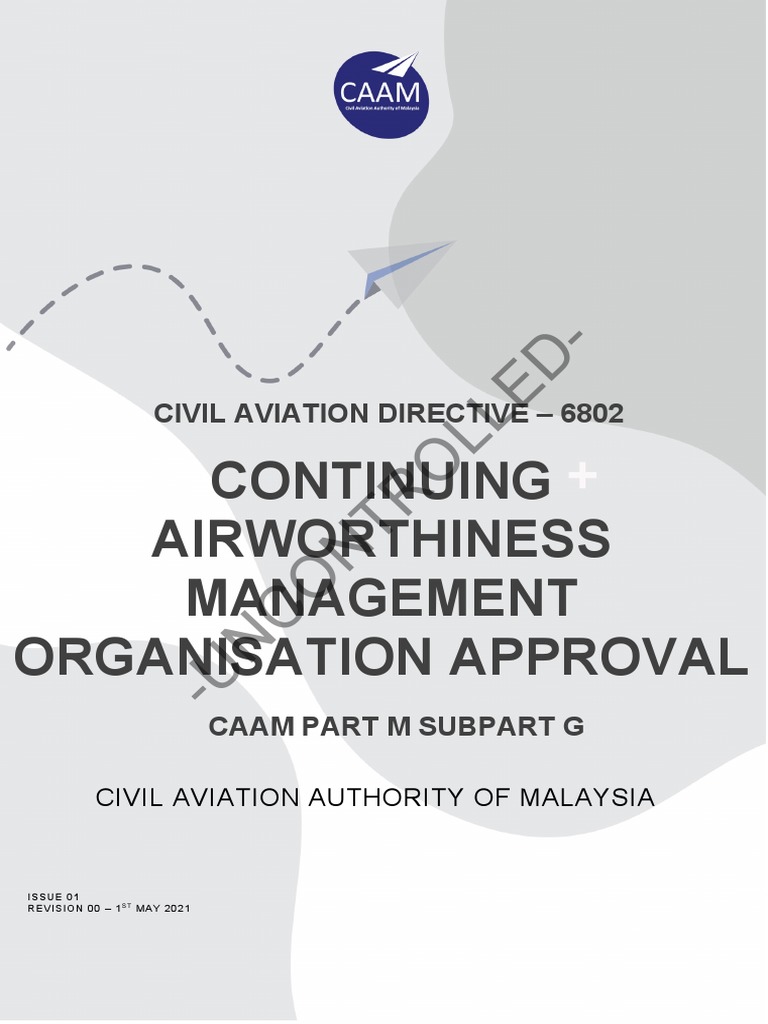 CAD 6802 Continuing Airworthiness Management Organisation Approval CAAM ...