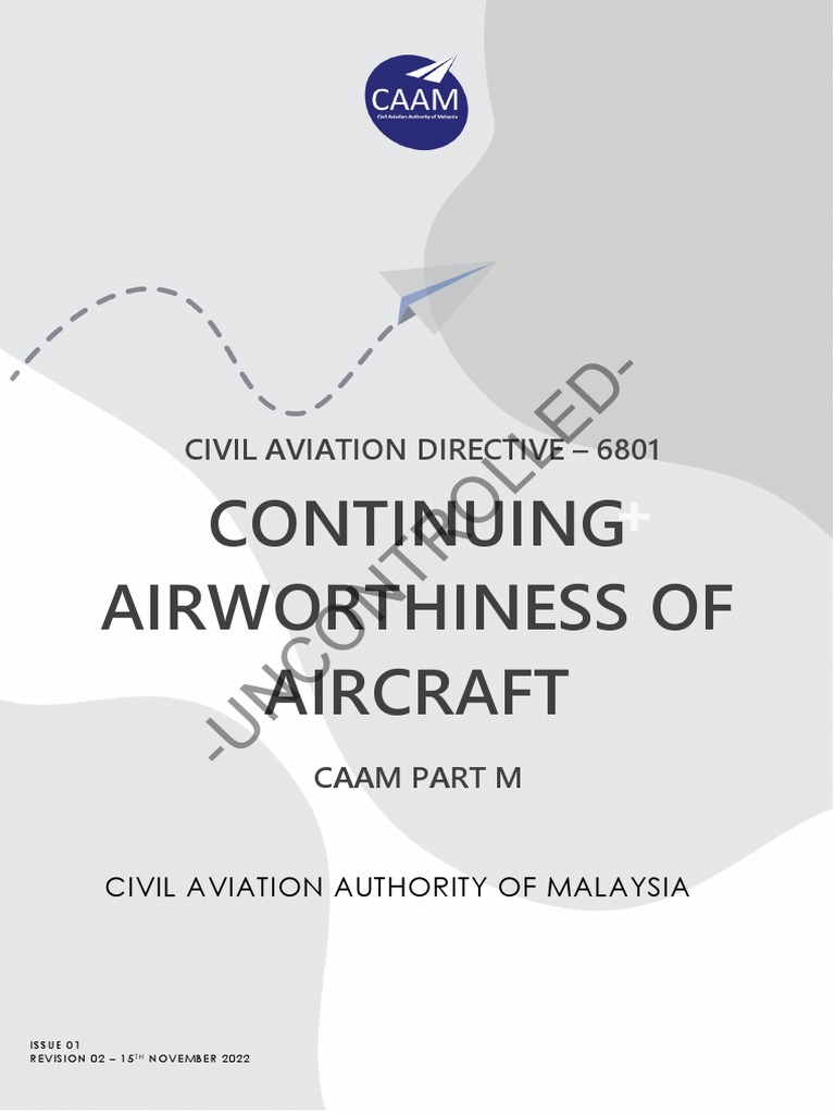 CAD 6801 Continuing Airworthiness of Aircraft CAAM PART M ISS01 - REV02 | PDF | Aeronautics ...