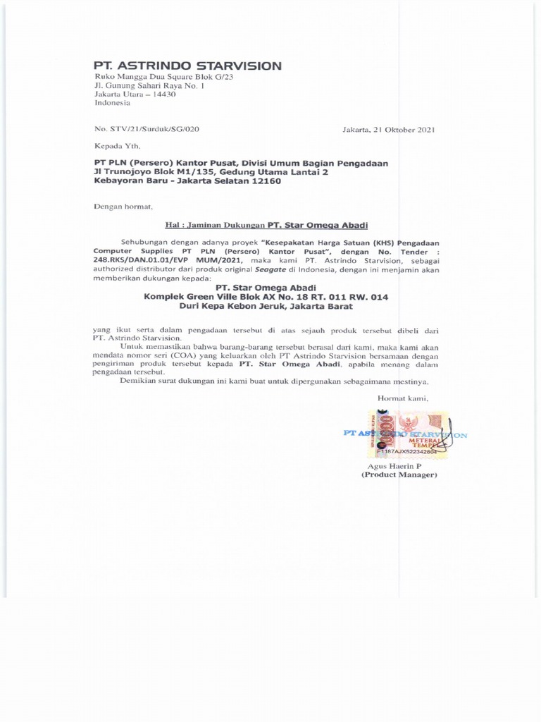 22.2.1 & 22.2.2 SOA - Surduk Seagate Astrindo | PDF
