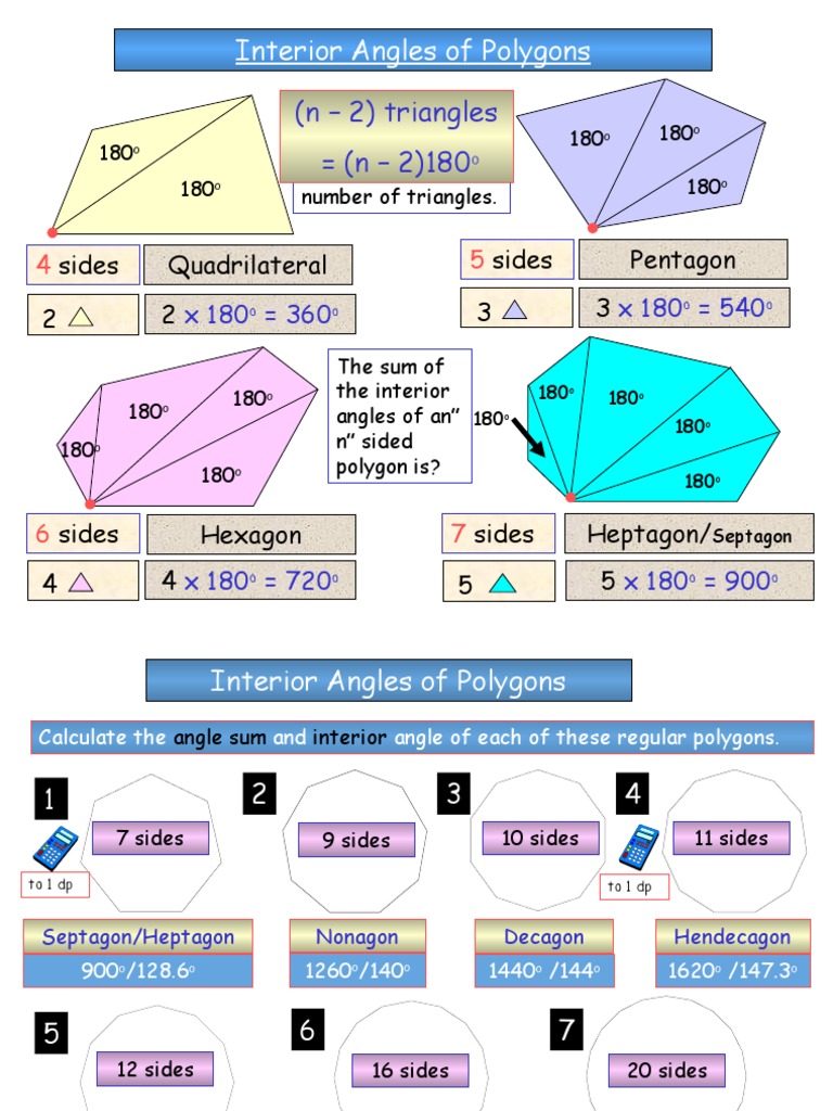 Polygon Interior Angles Guide | PDF | Euclidean Plane Geometry ...
