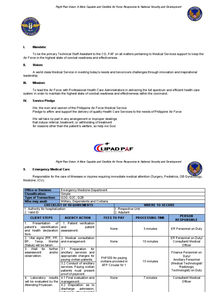 Medical Service Citizen's Charter FY 2023 | PDF | Radiology | Pharmacy