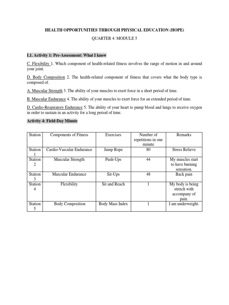 Health Opportunities Through Physical Education | PDF | Physical ...