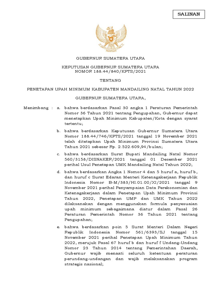 UMK Mandailing Natal 2022 | PDF