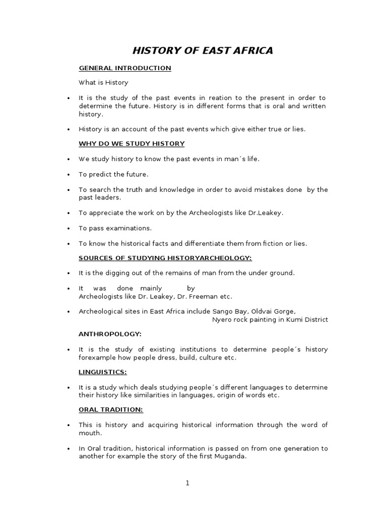 History East Africa | PDF | East Africa | Swahili Language