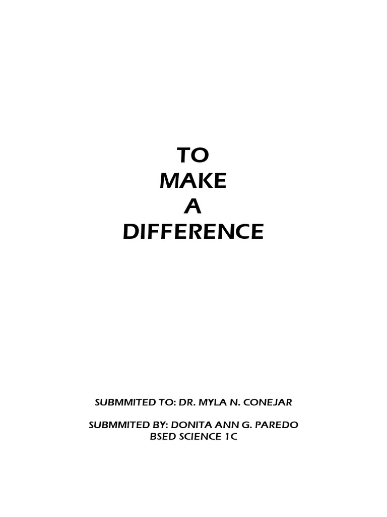 To Make A Difference | PDF | Teachers | Psychology