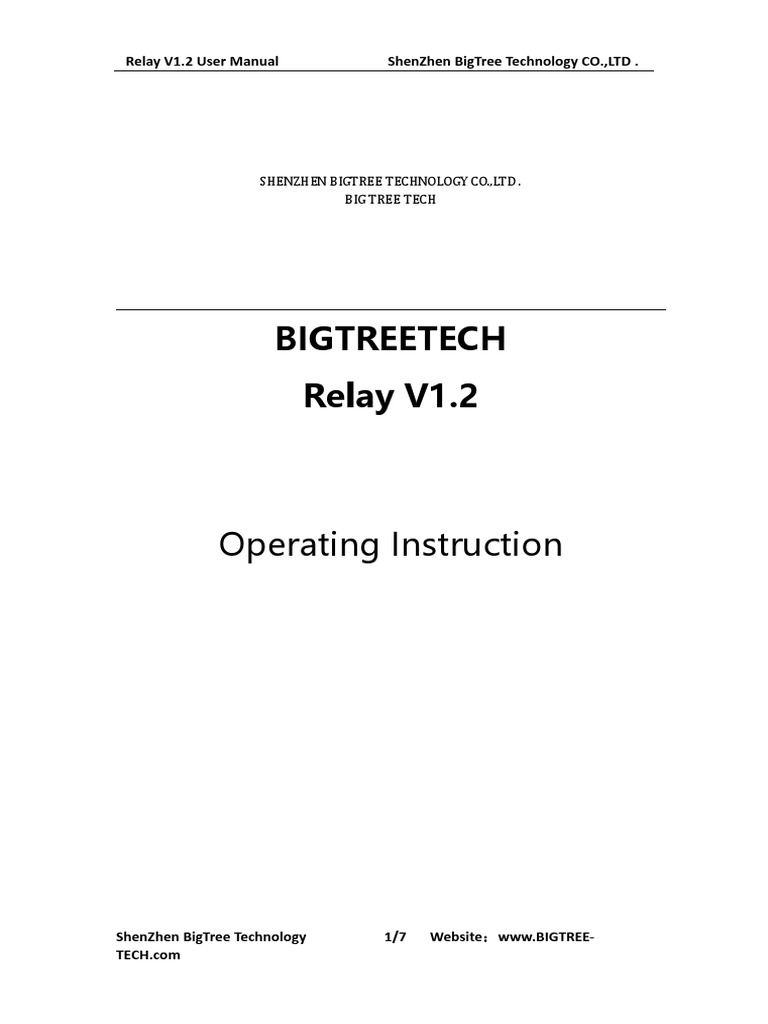 Relay V1.2-Operating Instruction | PDF | Relay | Electrical Wiring