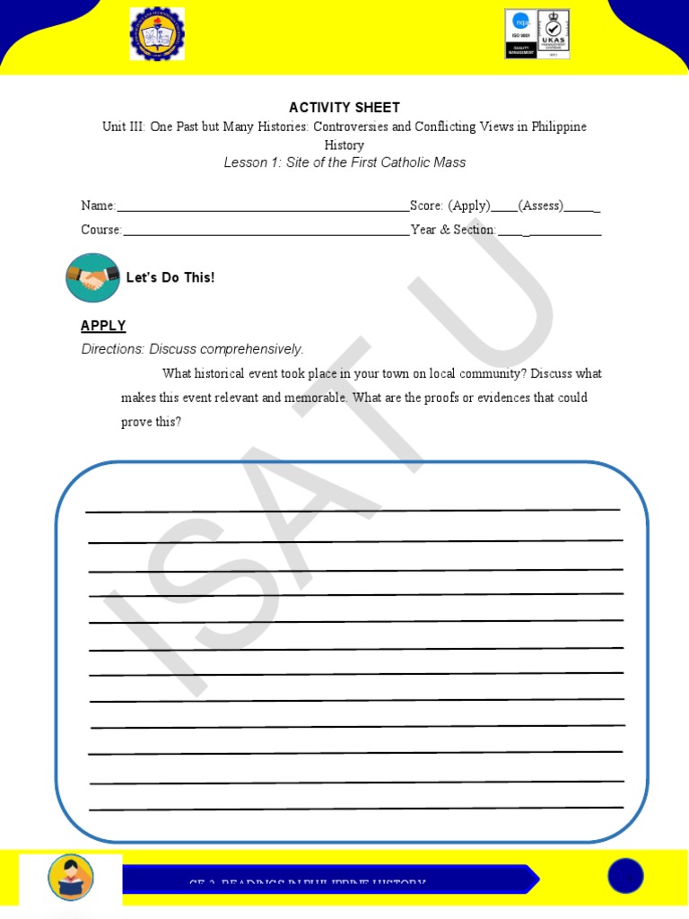 GE 2 ACTIVITY SHEET MODULE 3 Copy | PDF | Social Science | History