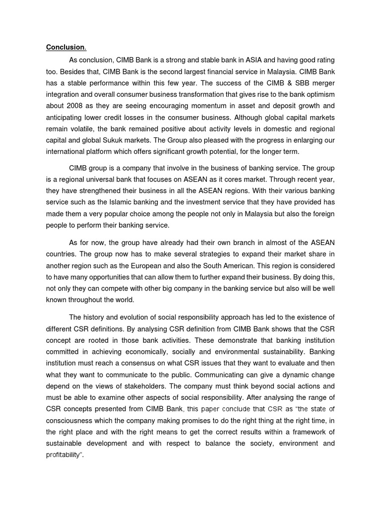 Cimb Report Mimi | PDF | Corporate Social Responsibility | Banks