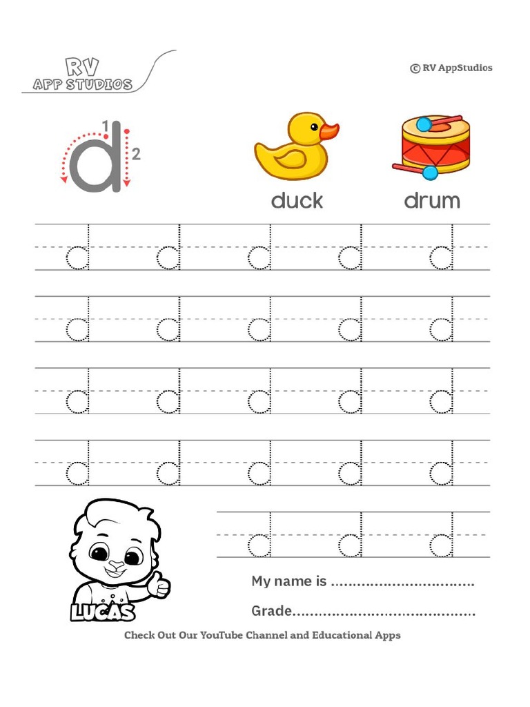 298 Free Printable Worksheets For Kids Small Letter D Trace | PDF