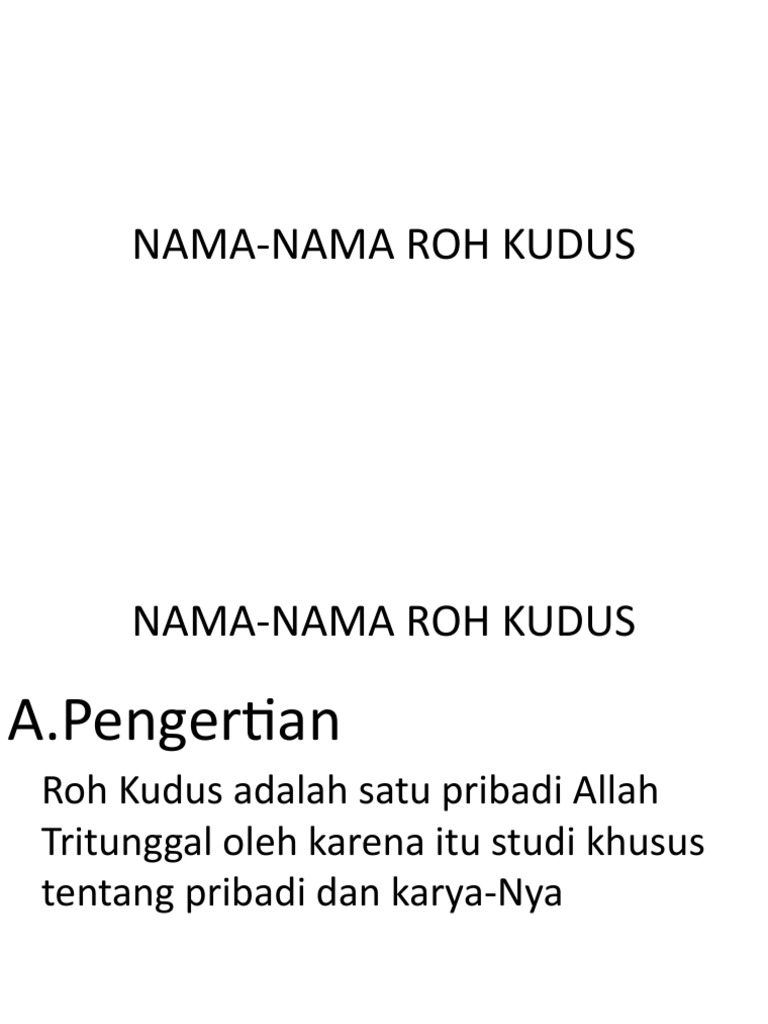 Nama-Nama Roh Kudus | PDF