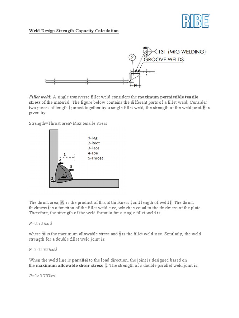 Weld Design Strength Capacity Calculation | PDF | Science & Mathematics ...