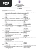 1ST PERIODICAL TEST IN Filipino Sa Larang | PDF