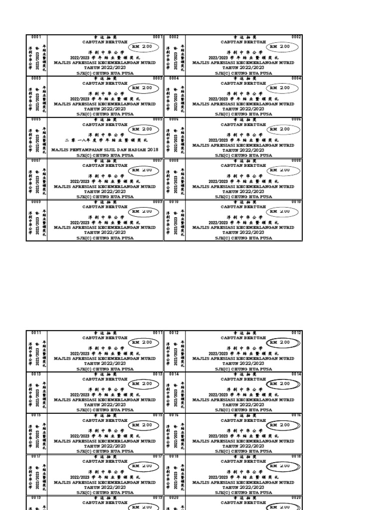 Tiket Bertuah 2022 | PDF