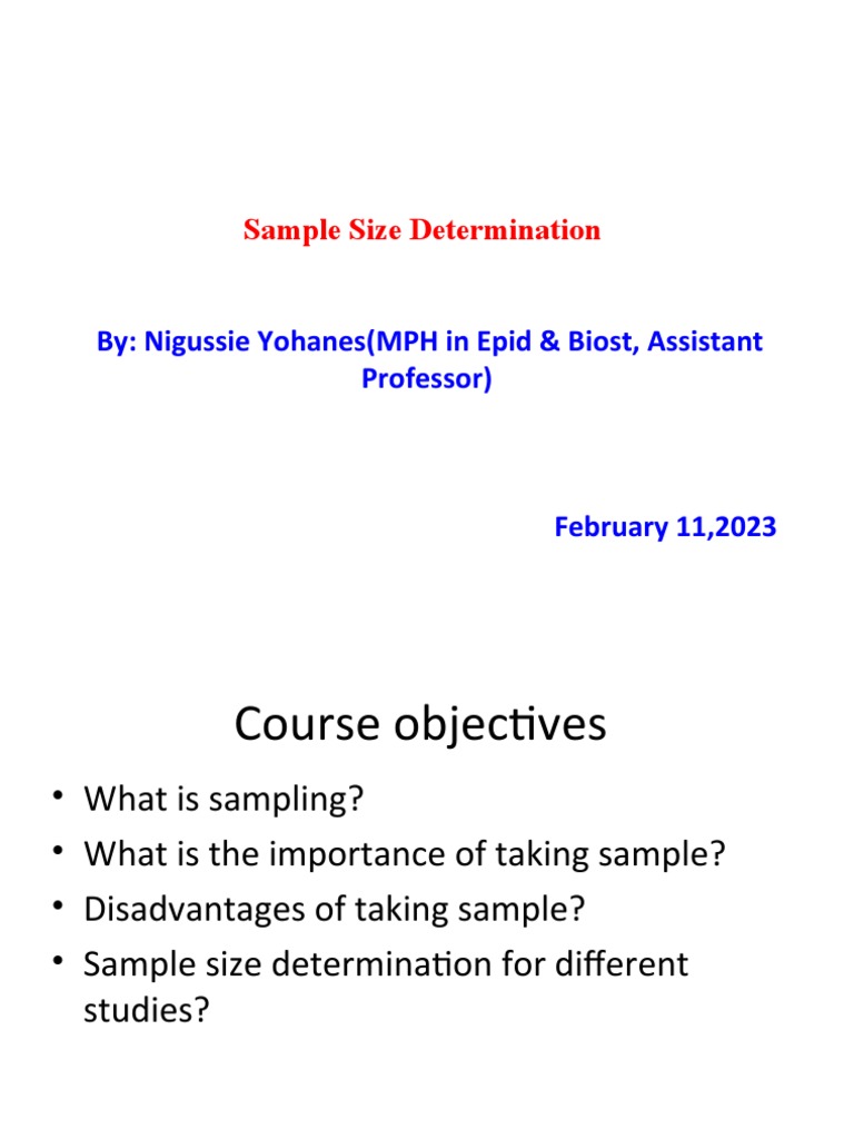 Sample Size Determination Methods | PDF | Sample Size Determination ...