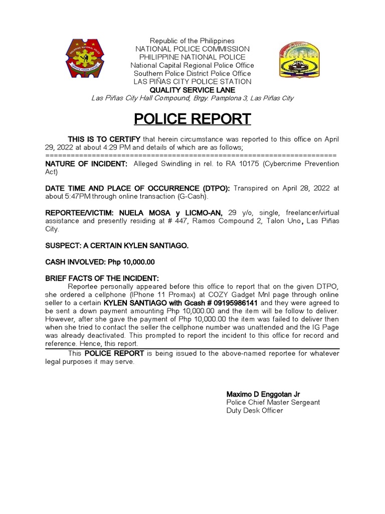 Alleged Swindling in Rel. To RA 10175 (Cybercrime Prevention Act) | PDF