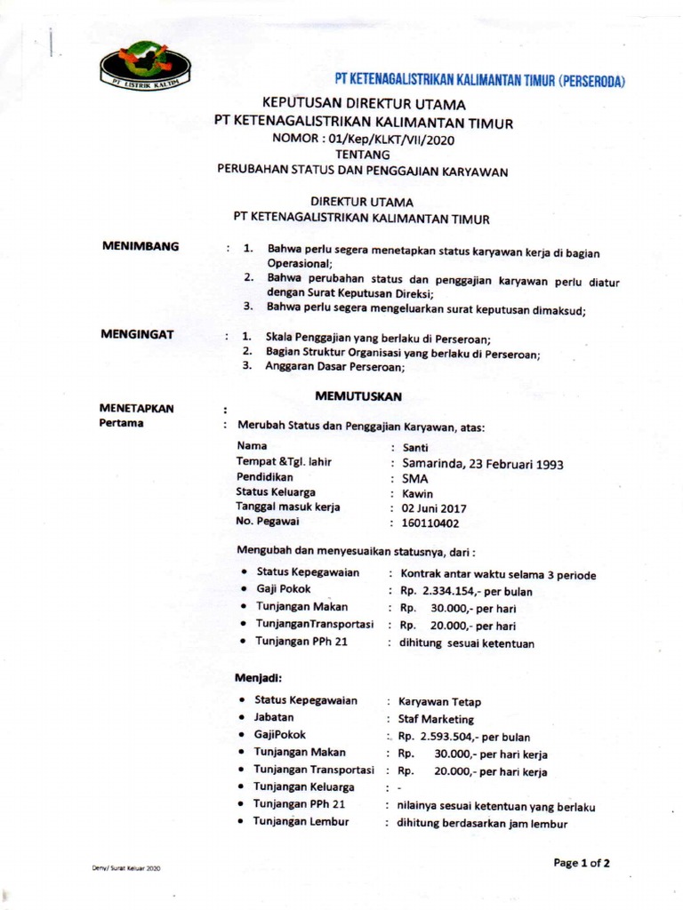 SK Mbak Santi 1 | PDF