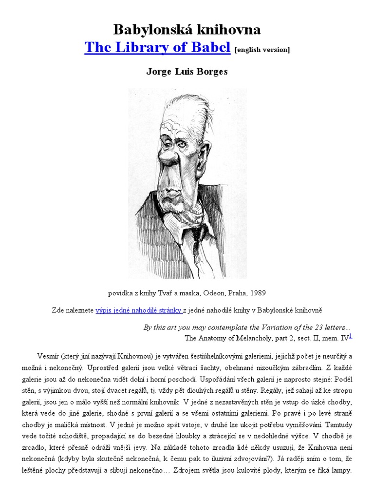 Jorge Luis Borges - Babylonská Knihovna | PDF