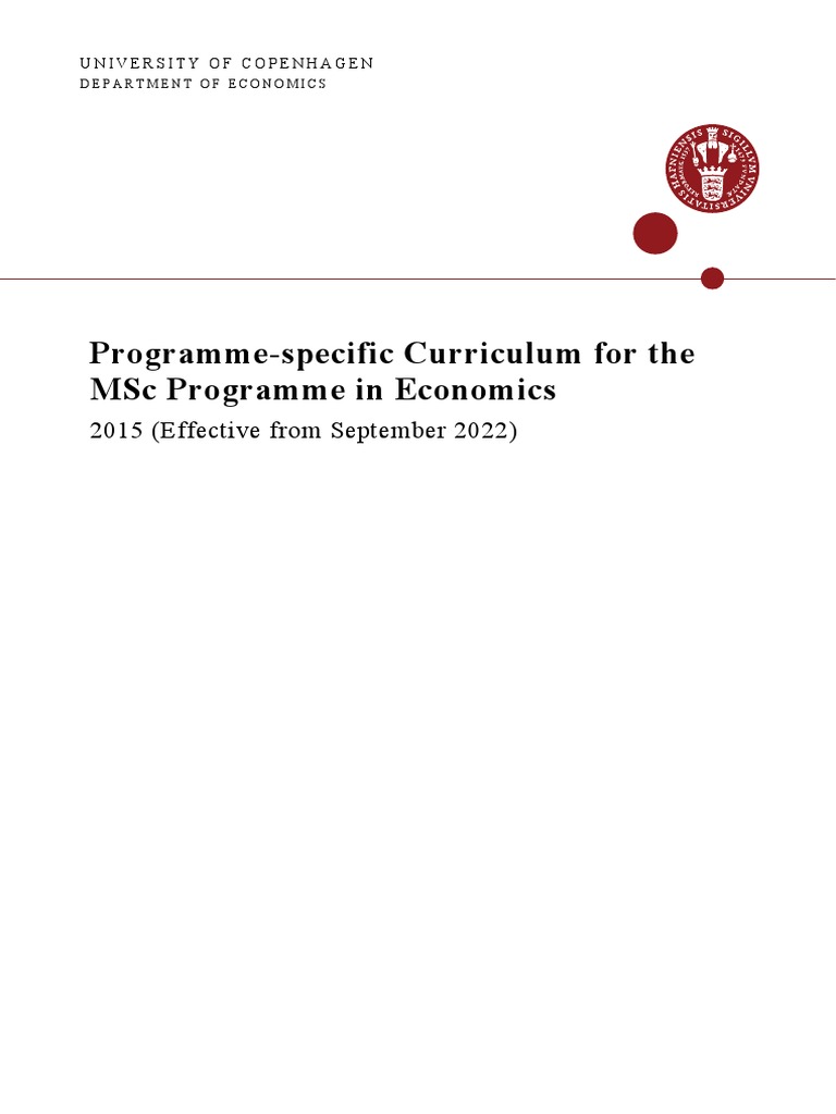 2015 MA English Programme Curriculum Economics | PDF | Bachelor's ...