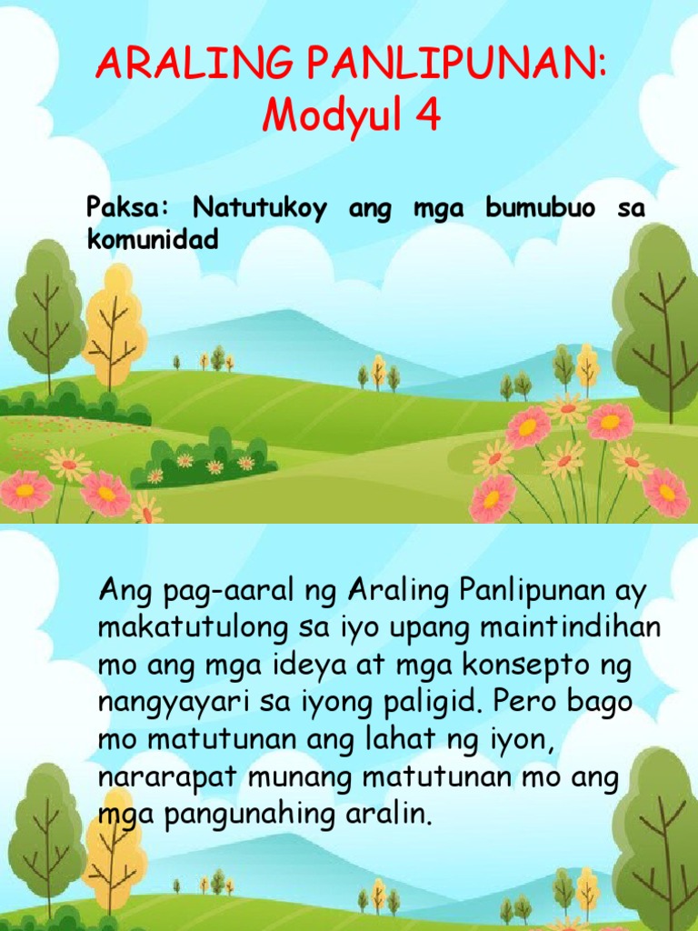 Q1 - ARPAN - MOD 4 - Natutukoy Ang Mga Bumubuo Sa Komunidad | PDF