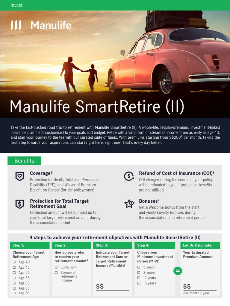 Manulife SmartRetire (II) English Brochure | PDF | Insurance | Life ...