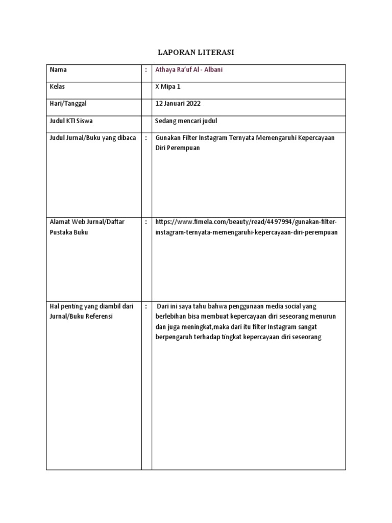 Athaya Ra'Uf Al - Albani X Mipa 1 | PDF