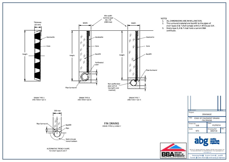 ABG BBA Findrains 567 To SHW F18 DRAWING | PDF | Drainage ...