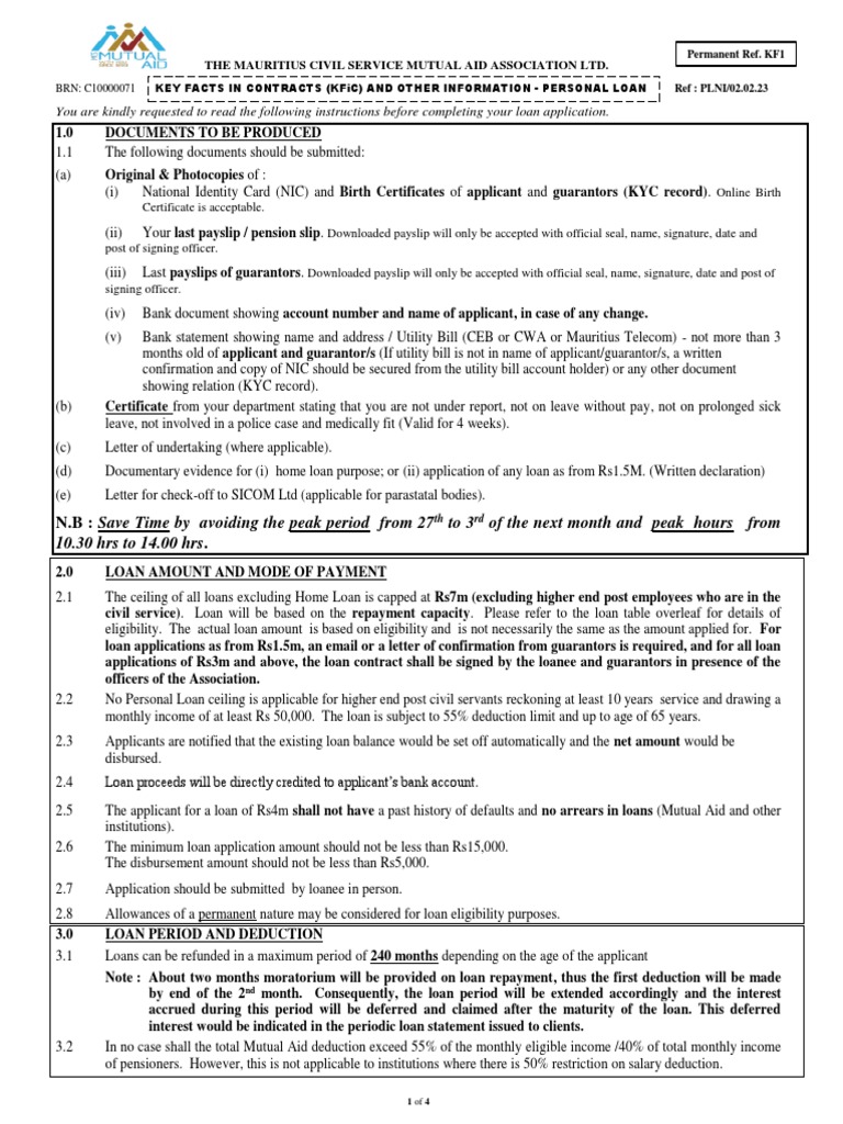 Personal Loan Info Sheet | Download Free PDF | Loans | Private Law