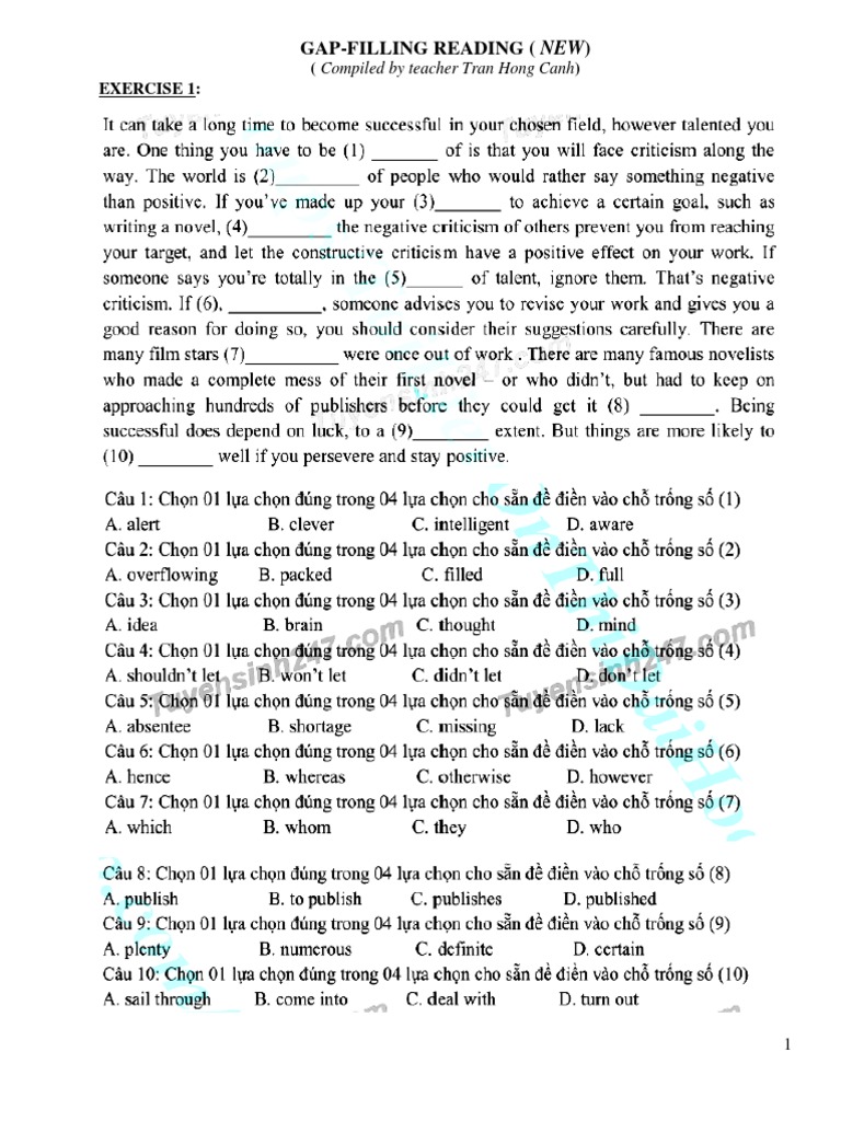 Gap Fill | PDF | Teaching Methods & Materials