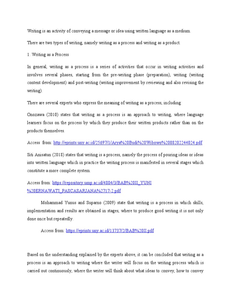 Writing As A Process | PDF