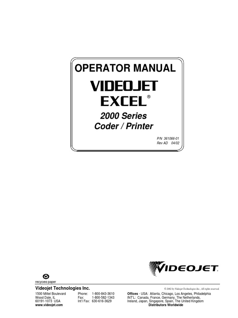 Videojet | PDF | Computer Keyboard | Printer (Computing)