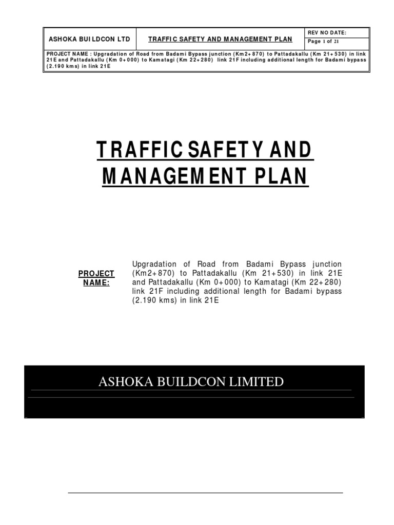 Badami to Kamatagi Road Safety Plan | PDF | Traffic | Road