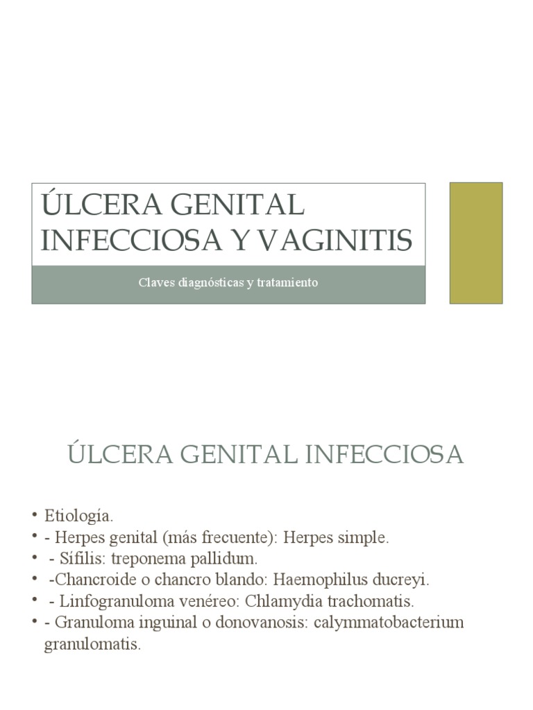 ÚLCERA GENITAL INFECCIOSA Y VAGINITIS | PDF | Condiciones urológicas | Medicina