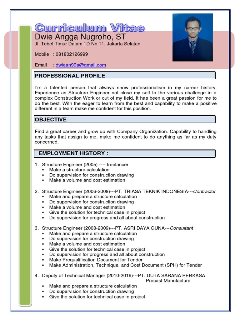CV Angga | PDF | Engineering