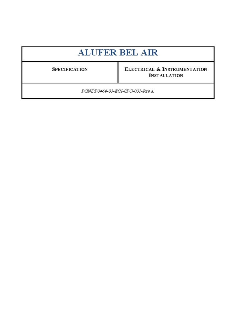 X PGNDP0464 03 ECI SPC 001 ECI Installation Specification RevA | PDF ...