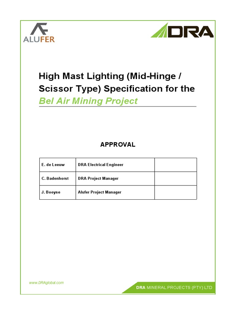X PGNDP0464 03 ECI SPC 006 High Mast Lighting Specification RevA | PDF ...